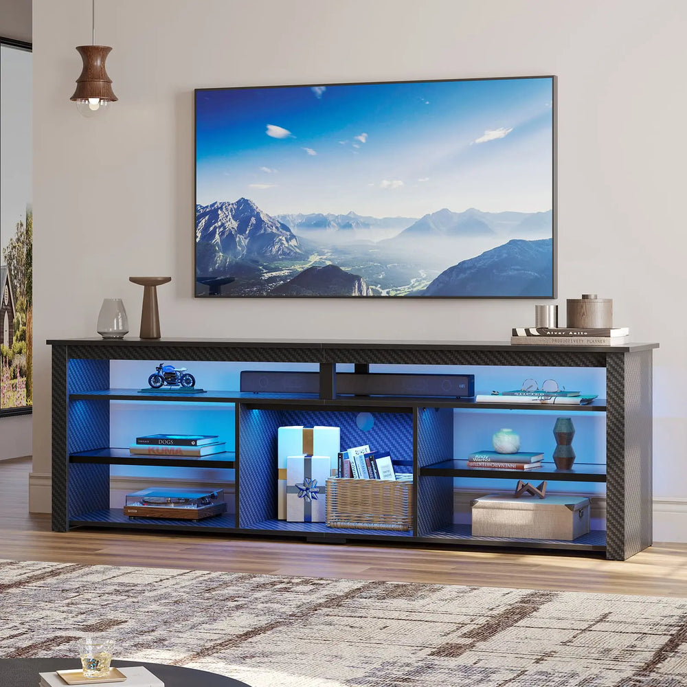 Tall LED TV Stand for 70-80 Inch TVs | Media Console