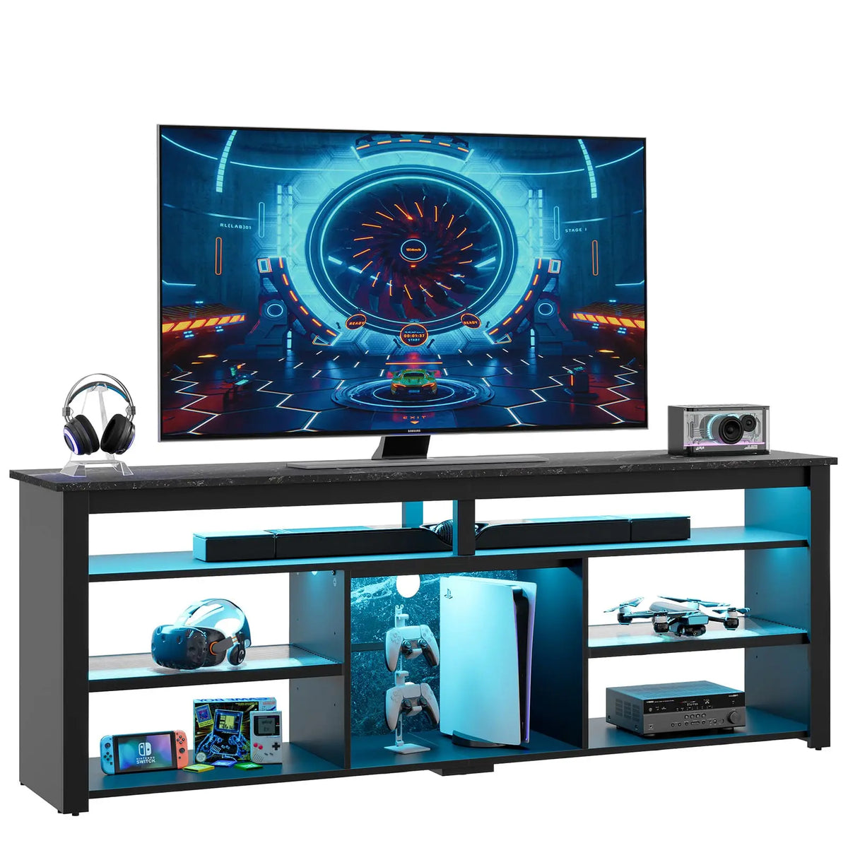 Tall LED TV Stand for 70-80 Inch TVs | Media Console