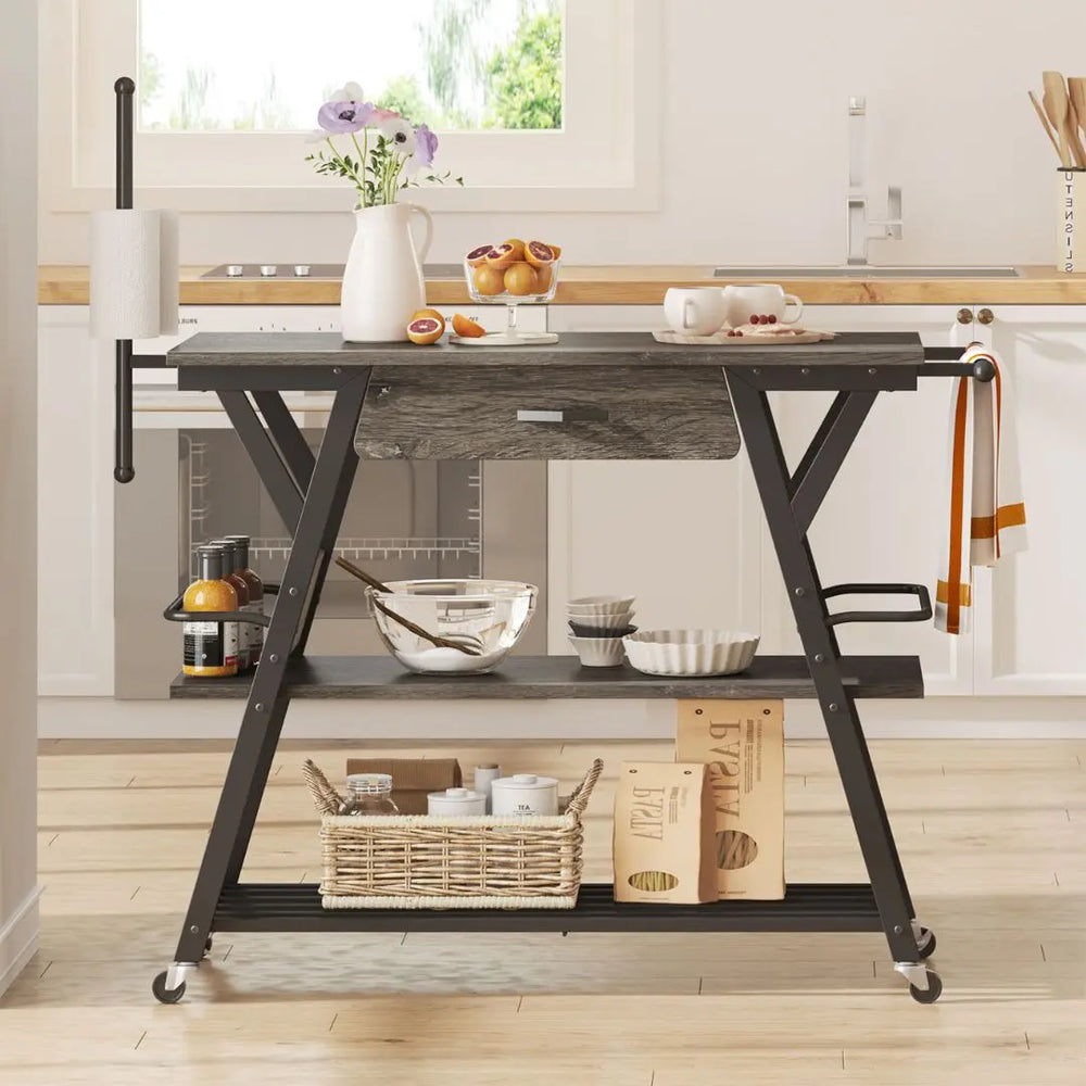 Bestier Coffee Bar Stand - Premium Kitchen Island with Drawer