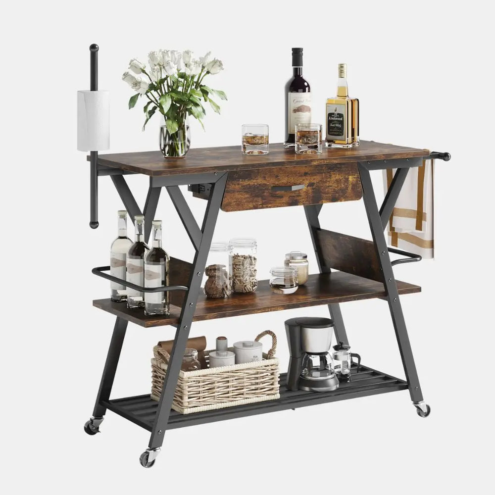 Bestier Coffee Bar Stand - Premium Kitchen Island with Drawer