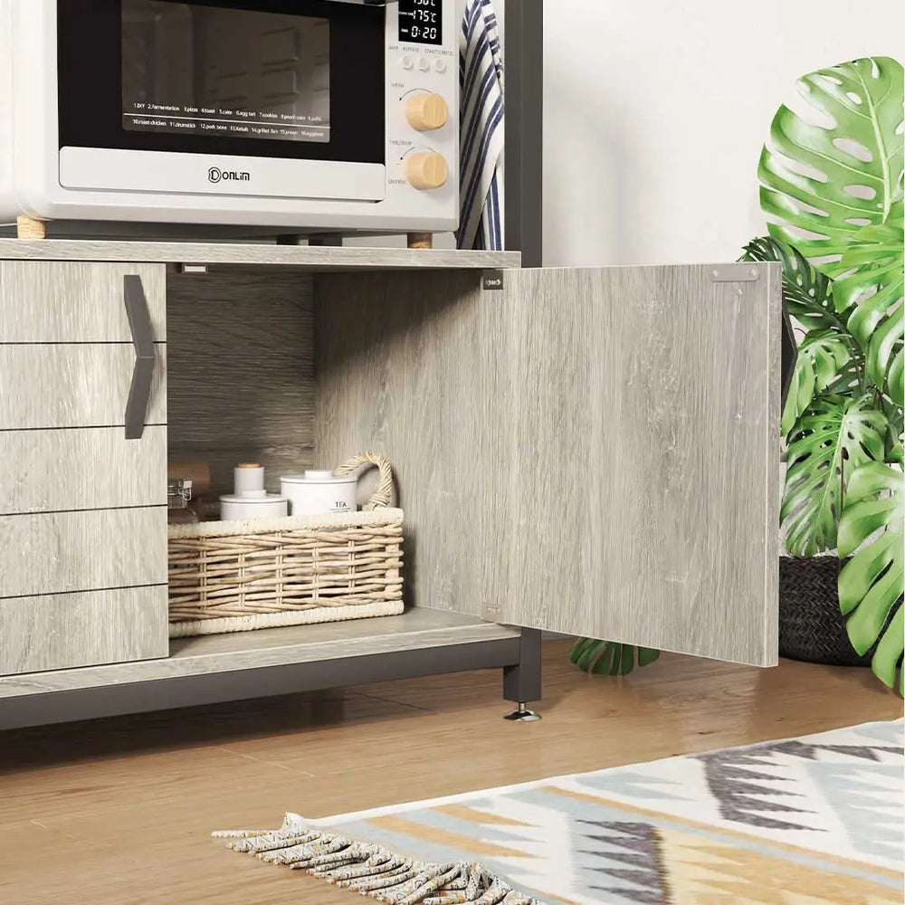 Stylish Bestier Microwave Stand with Storage Cabinet- Kitchen Essential
