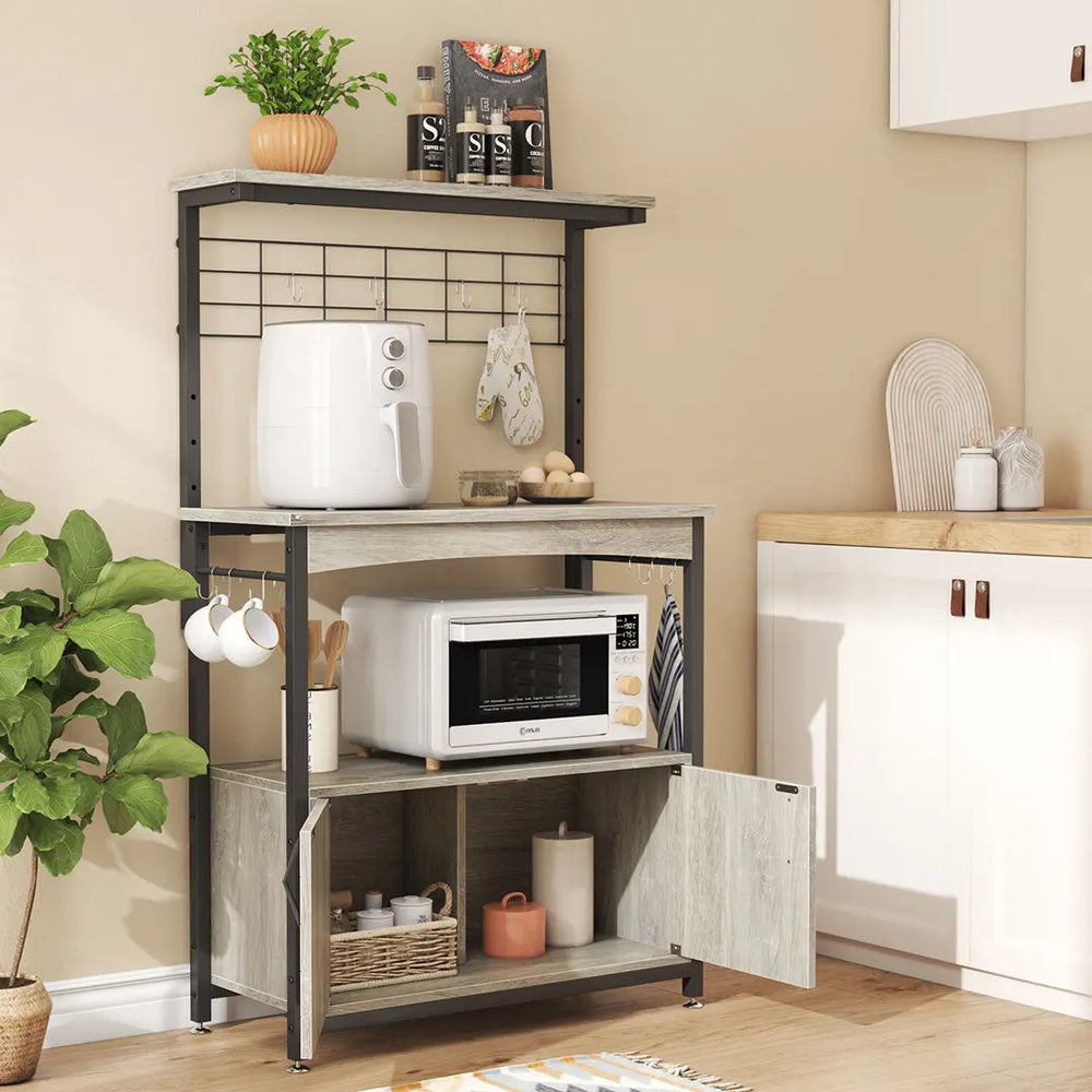 Stylish Bestier Microwave Stand with Storage Cabinet- Kitchen Essential