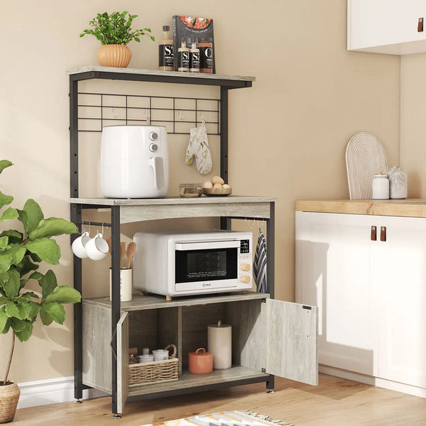 Stylish Bestier Microwave Stand with Storage Cabinet- Kitchen Essential
